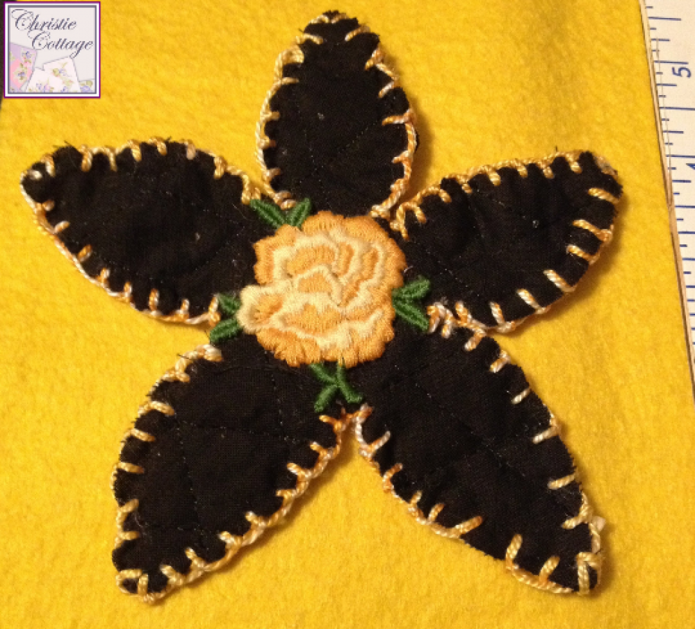 Daisy Applique, Yellow Vintage Rose, Made in America | Christie Cottage
