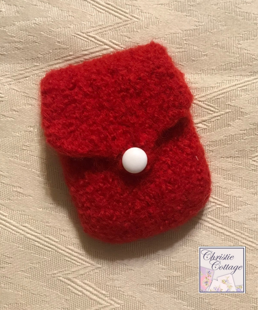 Red, felted wool pouch | Christie Cottage