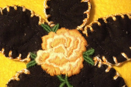 Daisy Applique, Yellow Vintage Rose, Made in America | Christie Cottage