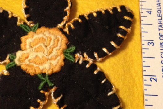 Daisy Applique, Yellow Vintage Rose, Made in America | Christie Cottage